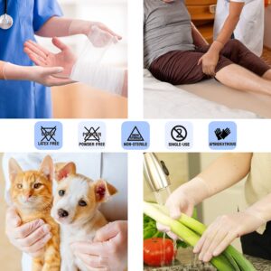 Safe Health Vinyl Exam Disposable Gloves, Bulk Supply of 16000, Latex Free, Powder Free, Clear, Large, 3.5 mil, Medical Grade, Nursing, Office, Kitchen, Pet Care, Cleaning, Housework