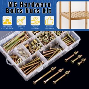 Glarks 253Pcs M6 Baby Bed Crib Screws Hardware Replacement Kit, M6x25/35/45/55/65/75/85MM Hex Socket Cap Screws with Nuts Washers and Tools for Chair Table Cabinets Furniture