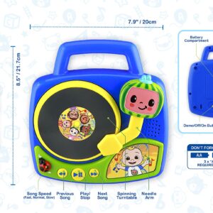 eKids Cocomelon Toy Turntable for Toddlers with Built-in Nursery Rhymes and Sound Effects for Fans of Cocomelon Toys