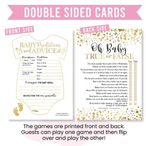 50 Gold Baby Prediction And Advice Cards, Trivia Games, etc, 25 Baby Animal Matching, Nursery Rhyme Game - 6 Double Sided Cards Baby Shower Games Funny, Baby Shower Ideas Baby Sprinkle Games