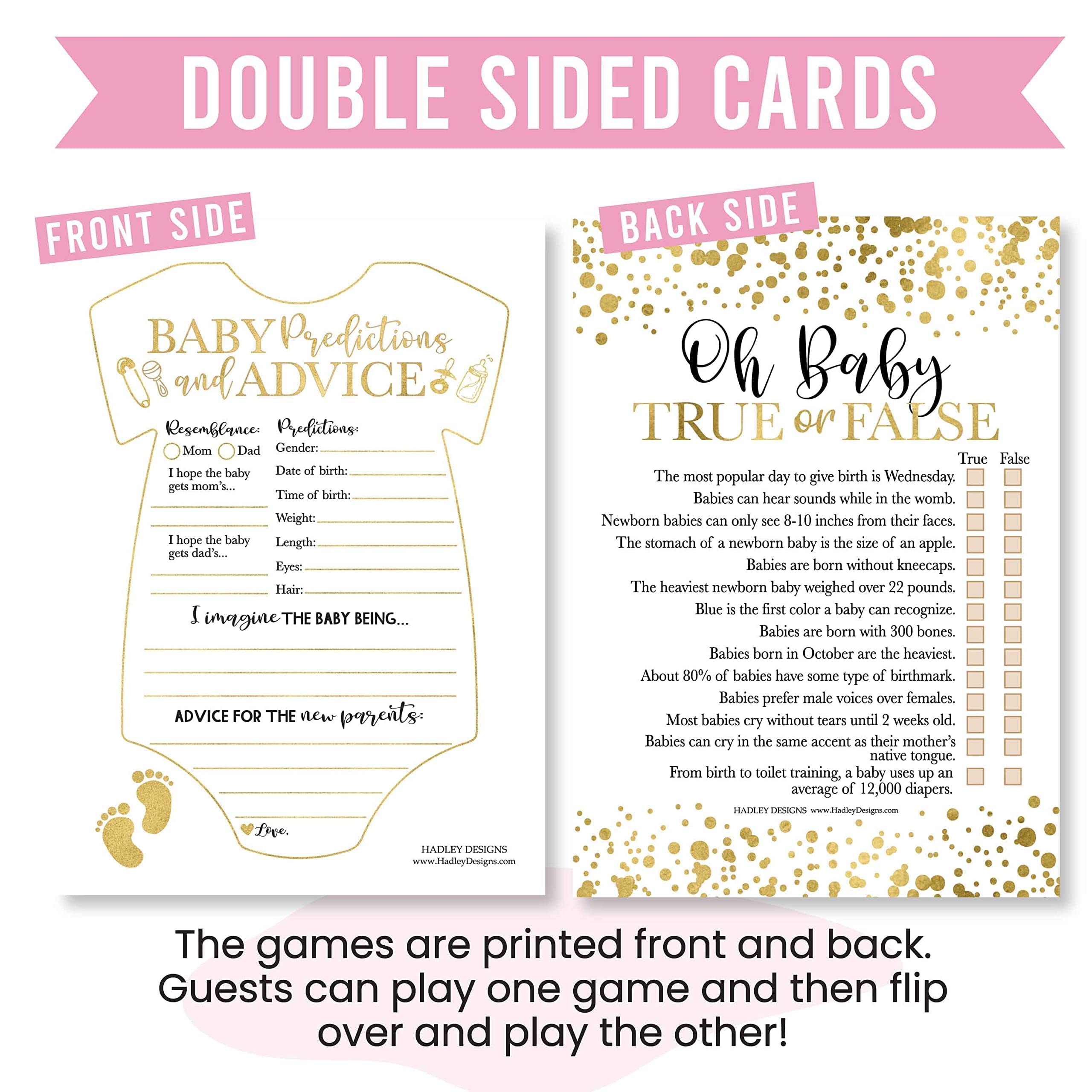 50 Gold Baby Prediction And Advice Cards, Trivia Games, etc, 25 Baby Animal Matching, Nursery Rhyme Game - 6 Double Sided Cards Baby Shower Games Funny, Baby Shower Ideas Baby Sprinkle Games