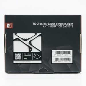 Noctua NA-SAVG1 chromax.Black, Anti-Vibration Gaskets for 120x25mm Fans (Set of 3, Black)