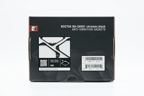 Noctua NA-SAVG1 chromax.Black, Anti-Vibration Gaskets for 120x25mm Fans (Set of 3, Black)