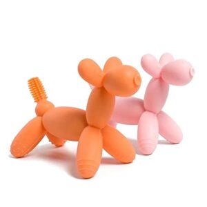 baby teether balloon dog (pink)