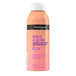 Neutrogena Build-A-Glow Gradual Self-Tanning Moisturizing Spray, with Argan Oil, Designed for Natural Hydrated Glow, Tan, Bronze Tan, 5 oz