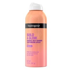 Neutrogena Build-A-Glow Gradual Self-Tanning Moisturizing Spray, with Argan Oil, Designed for Natural Hydrated Glow, Tan, Bronze Tan, 5 oz