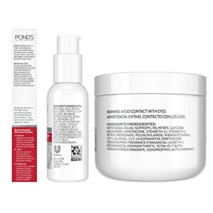 Pond's Rejuveness Wrinkle Cream Skin Care bundle includes Eye Cream, Face Serum, and Anti-Aging Night Cream Vitamin B3 and Retinol Complex 3 Count