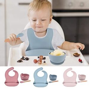 Trio Silicon Baby Feeding set bib,bowl and spoon in a gift box (mint green)