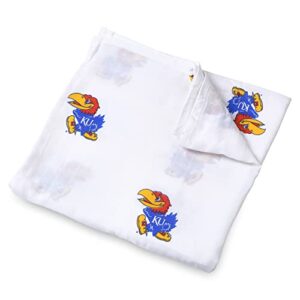 three little anchors university of kansas muslin swaddle blanket 47x47in