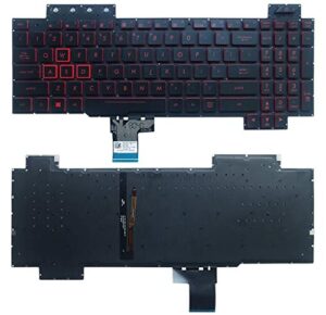 replacement backlit keyboard without frame for asus tuf gaming fx504 fx504gd fx504ge fx504gm fx505 fx505g fx505gd fx505ge fx505gm, us layout black color