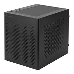 silverstone technology sugo 16 black mini-itx small form factor case with all steel construction, sst-sg16b