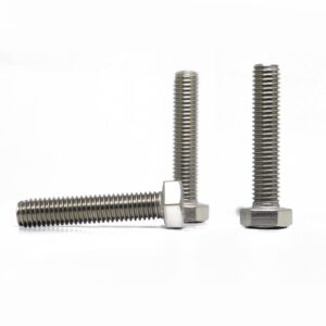 M10-1.5 x 55mm Hex Head Bolt Hexagon Screw, Stainless Steel 18-8(304), Full Thread, Plain Finish, DIN933, Pack of 8pcs