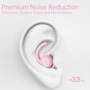 Ear Plugs for Sleeping Noise Cancelling 2 Pairs Noise Reduction Earplugs for Sleep Soft Silicone Hearing Protection Earplug for Snoring Work Construction Noise Sensitive Pink