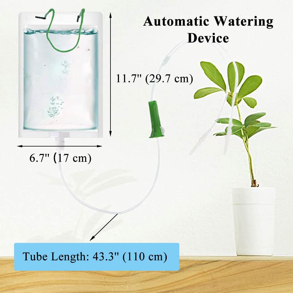 3 Pieces Automatic Plant Watering Drip Bag Irrigation Device, Plant Water Drip Irrigation Kit with Adjustable Control Valve Switch for House Plants