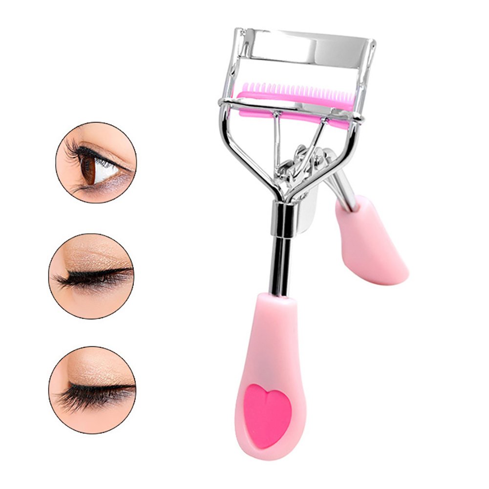 Eyelash Extension Kit Women Wide Angle Eyelash Carbon Steel Brush Comb Curler Make Up Cosmetics Tool - Pink