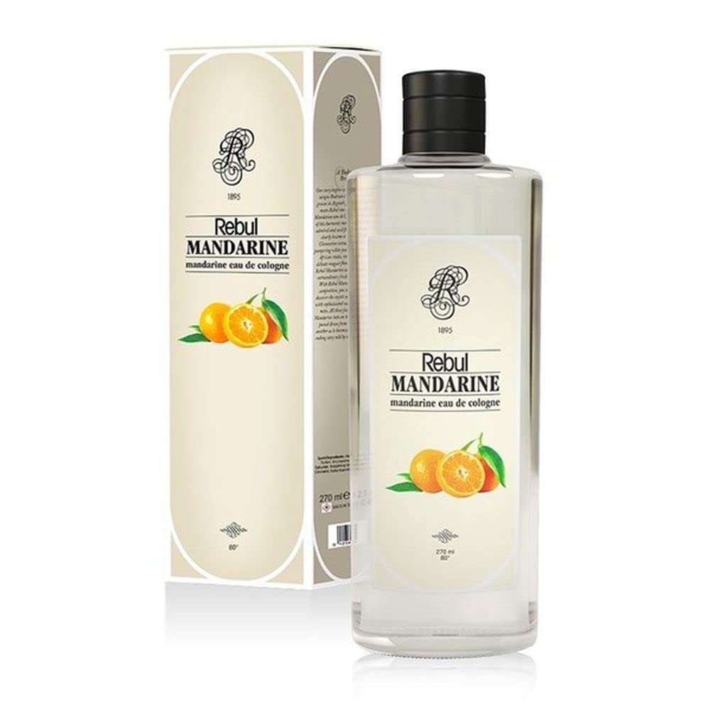 Rebul Mandarine Eau De Cologne Bodrum Clementine Scent with Fresh Citrus and Mysterious Purple African Violet and White Peach Cologne Splash (9.1 Fl Oz)