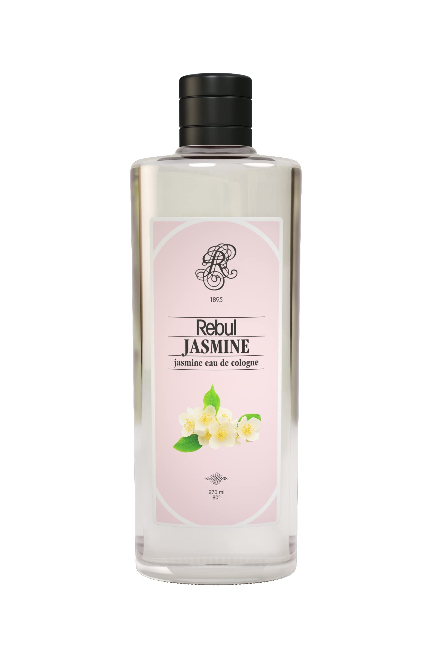 Rebul Jasmine Eau De Cologne Jasmine Scents from Southern Italy with the Cocktail of Red Apple, Juicy Pear, Sweet Peach and Exotic Lychee Cologne Splash (9.1 Fl Oz)