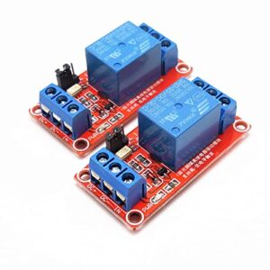 10Gtek# 5V 1-Channel Relay Module with Opto-Coupler high Low Level Trigger for Arduino UNO STM32 Raspberry Pi, Pack of 2