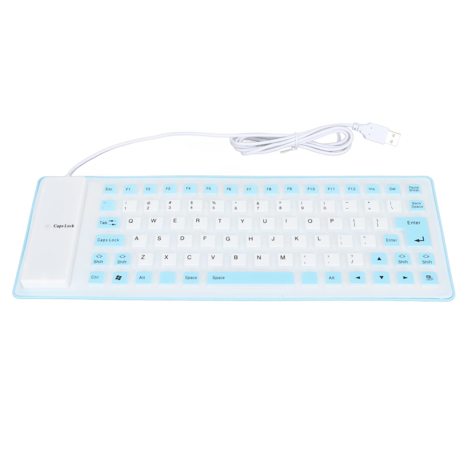 Silicone Keyboard, Foldable Flexible Keyboard USB Wired Gaming Keyboard, 85 Keys, Fully Sealed Design, Roll-up Silent Soft Keyboard, Waterproof, Dustproof for PC Notebook Laptop(Blue)