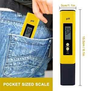 TSKF PH and TDS PPM Meter Pen Type Combo, Digital Water Tester 0.05ph High Accuracy pH Meter with 0-14 pH Measurement Range,± 2% Readout Accuracy 3-in-1 TDS&EC Meter Temperature Meter, UL Certified