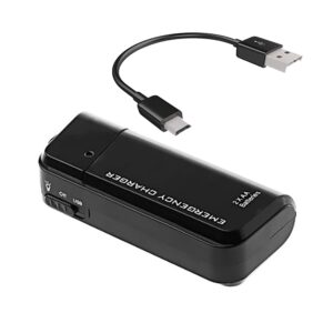 success4sport portable aa battery travel charger works for intel nuc and emergency re-charger with led light! (takes 2 aa batteries,usb-c) [black]