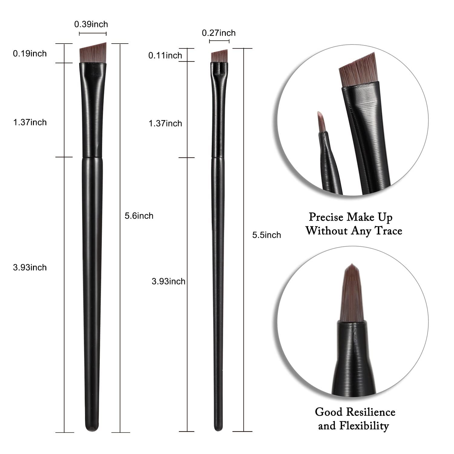 Etercycle Fine Angled Eyeliner Brushes, Eye Liner brush, Ultra Thin Slanted Flat Angle for Beauty Cosmetic Tool