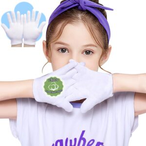 24pcs moisturizing white cotton gloves for dry hands eczema gloves for kid and women stretchable reusable cloth gloves(s)