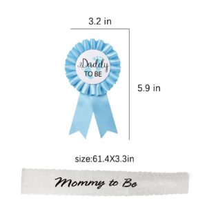 Mom to Be Sash Lace Mommy to Be and Daddy to Be Pins Decorations for Baby Shower Welcome Gifts 2 PCS