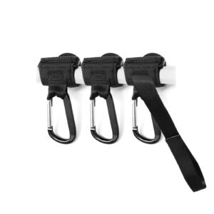 3 pack stroller hooks, stroller hook to free up your hand, universal multi-purpose stroller clips for hanging diaper bags,purse, perfect for shopping cart, stroller, rollator, bicycles