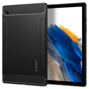 spigen rugged armor designed for galaxy tab a8 10.5 inch case (2022) - matte black