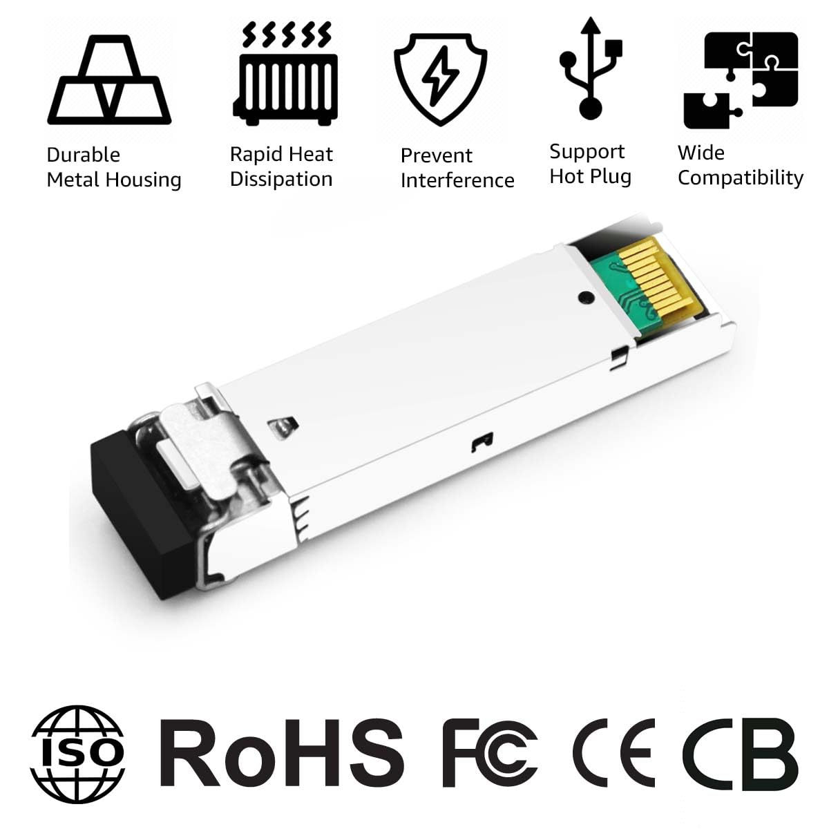 OPSTRAN 1000BASE-SX SFP Optical Transceiver Module Compatible with Netgear AGM731F 850nm 550m DDM Duplex LC MMF