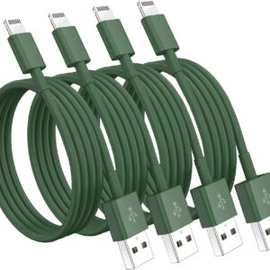 4 Pack [Apple MFi Certified] Apple Charging Cables 6ft, iPhone Chargers Lightning Cable 6 Foot, Fast iPhone Charging Cord for iPhone 14/14Pro/13/13Pro/12/11/11Pro/11Max/ X/XS/XR/XS Max/8, ipad(Green)