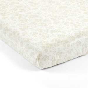 lush decor garden of flowers soft & plush fitted crib sheet, 52"x 28", neutral