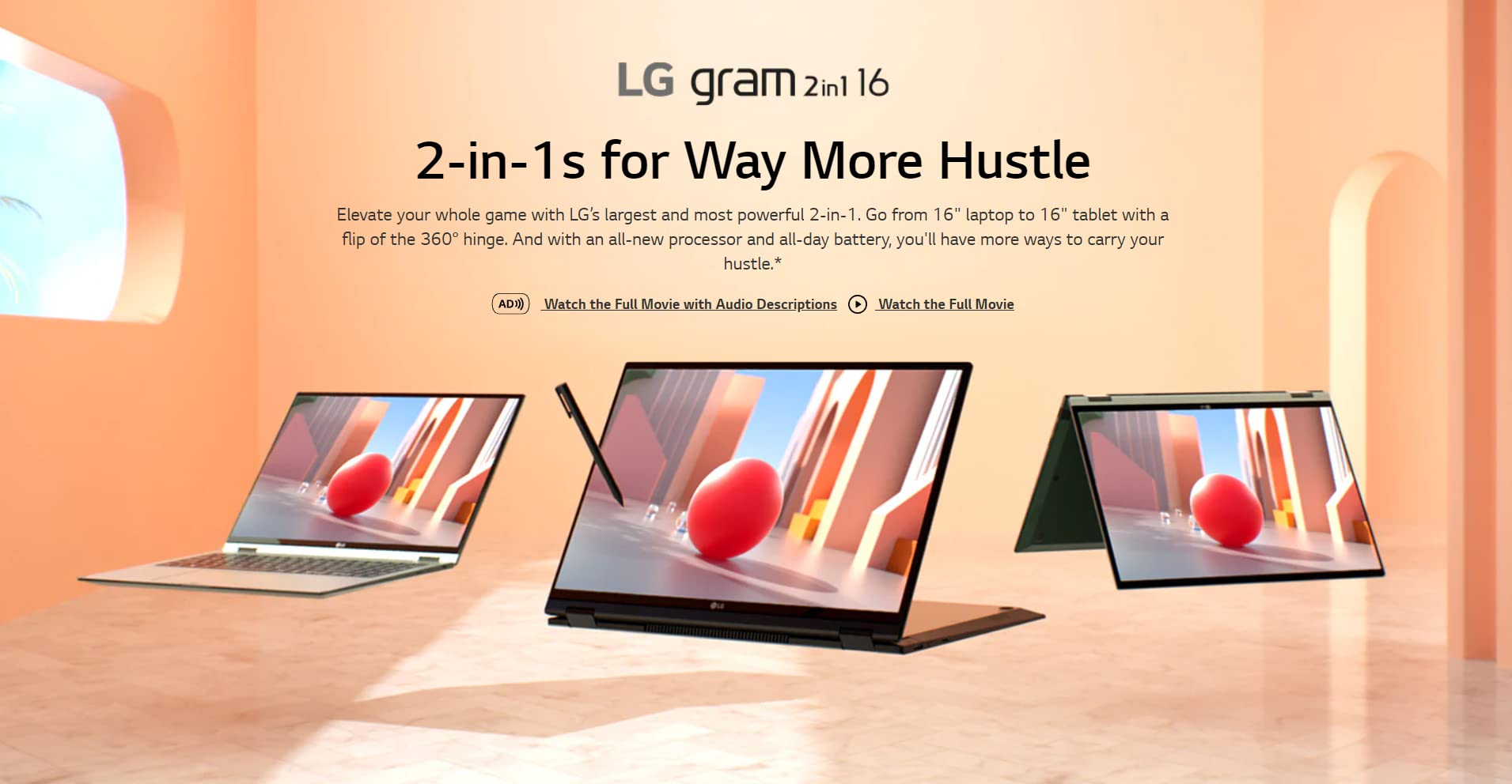 LG Gram 16'' 2-in-1 Ultra-Lightweight Laptop, QHD IPS (2560 x 1600) 16:10 TouchDisplay, Intel Evo Core i7-1165G7, Wi-Fi 6, 21 hr BatteryLife, Thunderbolt4, Stylus Pen, Win 11(16GB RAM, 2TB PCIe SSD)