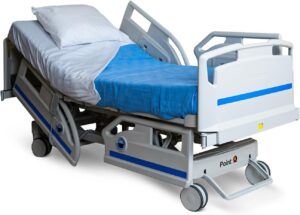 point a (pam-3h) premium 3-function full electric hospital bed for home use, 5.9" memory mattress made in usa, linak motor, central locking, 6" casters, includes (2x) bed sheet