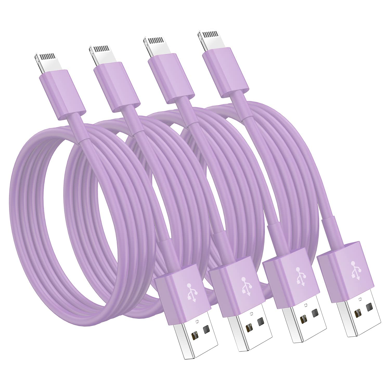 4 Pack [Apple MFi Certified] Apple Charging Cables 6ft, iPhone Chargers, Lightning Fast iPhone Charging Cord for iPhone 12/11/11Pro/11Max/ X/XS/XR/XS Max/8/7, ipad(White) (4pack(6ft), Purple, 4)