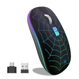 hotlife wireless mouse，wireless bluetooth mouse for laptop - led computer mice (bluetooth 5.1 +usb) - rechargeable mouse - 2.4g portable tpye-c mouse - wireless mouse for pc, mac os, android, windows