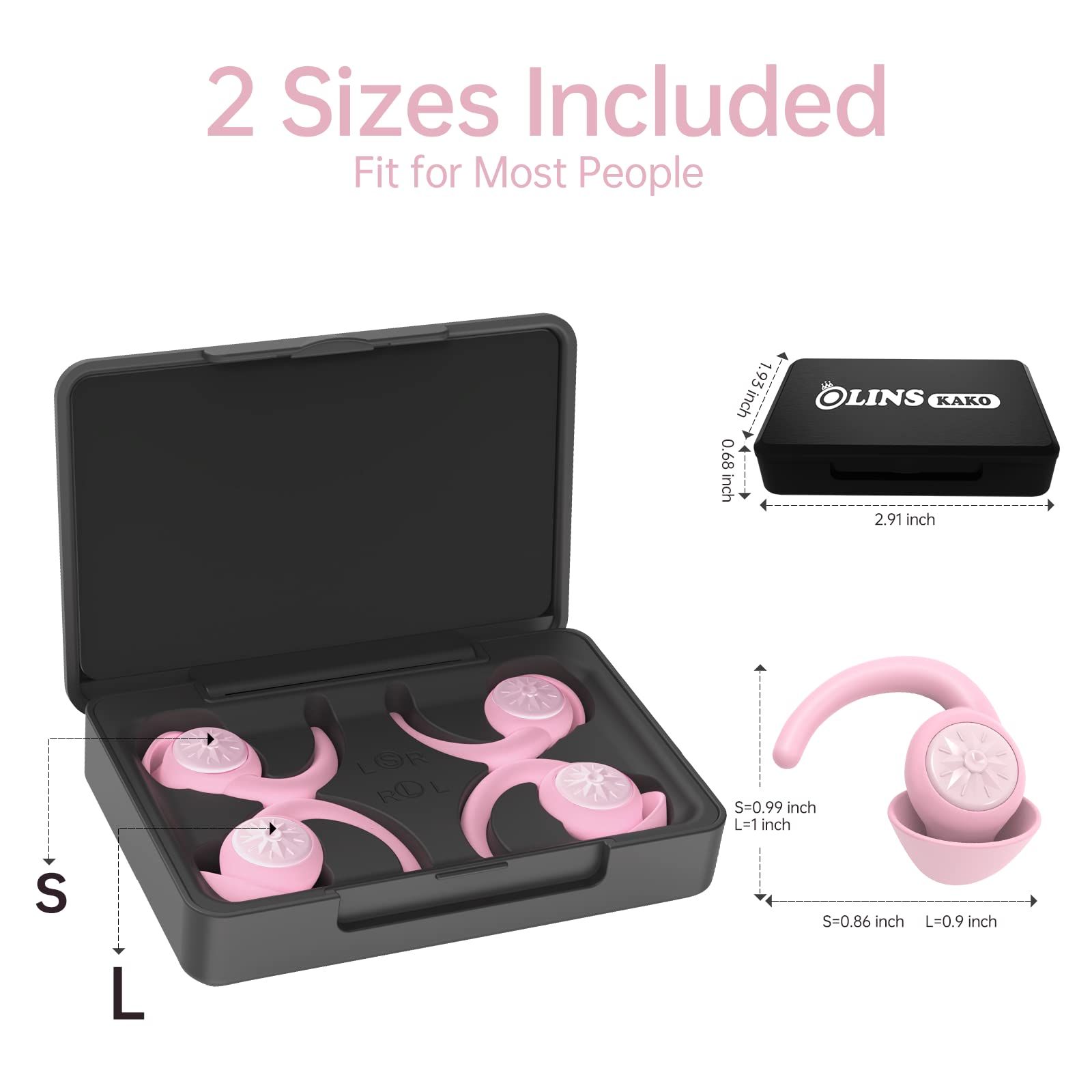 Ear Plugs for Sleeping Noise Cancelling 2 Pairs Noise Reduction Earplugs for Sleep Soft Silicone Hearing Protection Earplug for Snoring Work Construction Noise Sensitive Pink