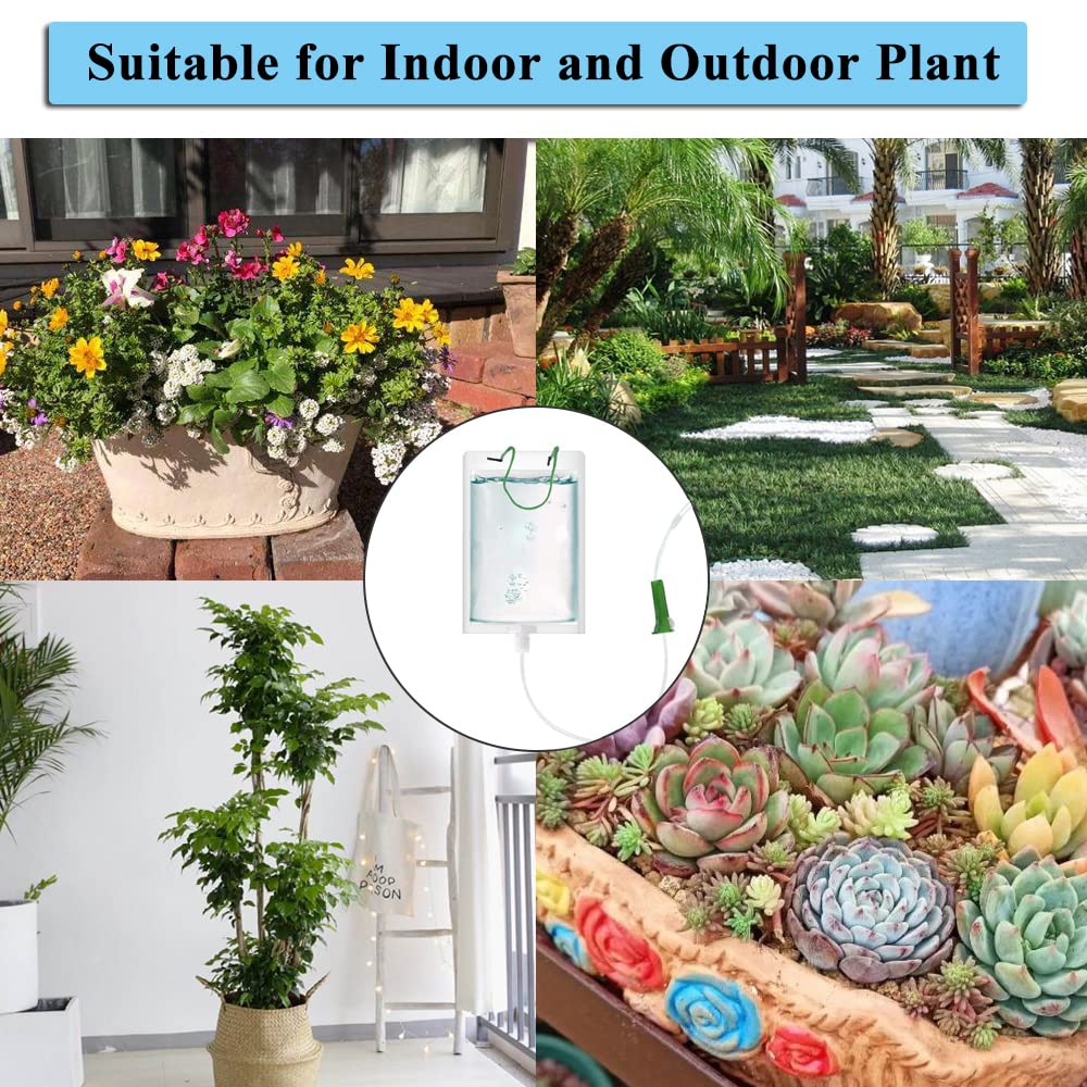 3 Pieces Automatic Plant Watering Drip Bag Irrigation Device, Plant Water Drip Irrigation Kit with Adjustable Control Valve Switch for House Plants