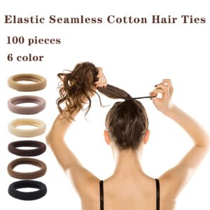 100pcs Hair Ties for Women No Damage Ponytail Holders Hair Ties for Thick Hair Elastic Thick Hair Ties Women Girls Seamless Thick