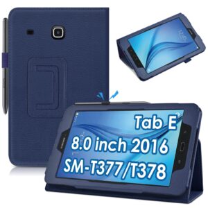 detuosi case for samsung galaxy tab e 8.0" 2016 (sm-t375/ t377v/ t378), tab e 8.0 inch tablet cover, slim folio pu leather protective shell sleeve book cover with multi-viewing angles kickstand