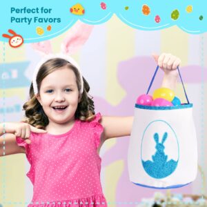 FUN LITTLE TOYS Kids Easter Basket Canvas Easter Bunny Bag for Kids Large Pink Easter Basket