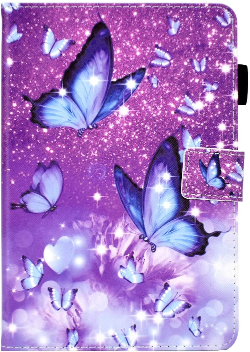 BYCeKe Fire 7 Tablet Case (9th/7th/5th Generation, 2019/2017/2015 Release), PU Leather Stand Cover Case with Auto Wake/Sleep, Not Fit All-New Fire 7 Tablet 12th Gen 2022 Release, Butterfly