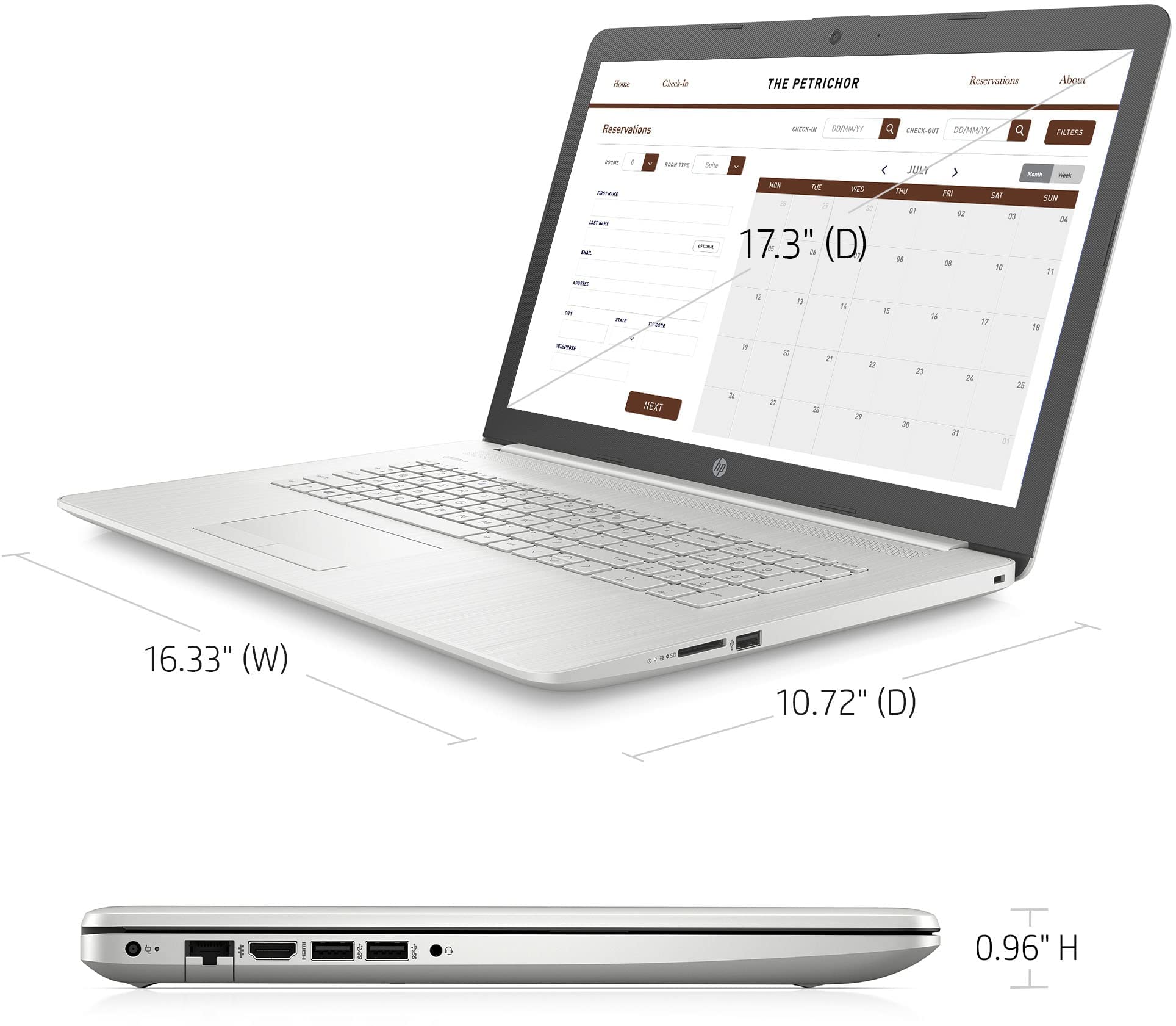 HP 2024 Newest 17 Laptop for Business and Students, 17.3" HD+ Display, AMD Ryzen 5 7530U(Beats i7-1165G7), 16GB RAM, 2TB SSD, Wi-Fi 6, BrightView, HD Webcam, Windows 11 Pro, with Cefesfy Design Mouse