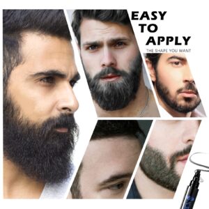 NewBang Beard Pencil Kit - Waterproof and Long-Lasting 4 Tip Pen for Natural Looking Beard, Moustache & Eyebrows (Black, 2PCS)