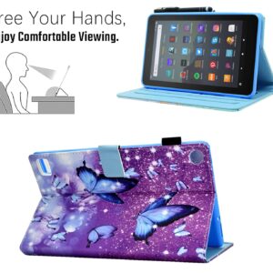 BYCeKe Fire 7 Tablet Case (9th/7th/5th Generation, 2019/2017/2015 Release), PU Leather Stand Cover Case with Auto Wake/Sleep, Not Fit All-New Fire 7 Tablet 12th Gen 2022 Release, Butterfly