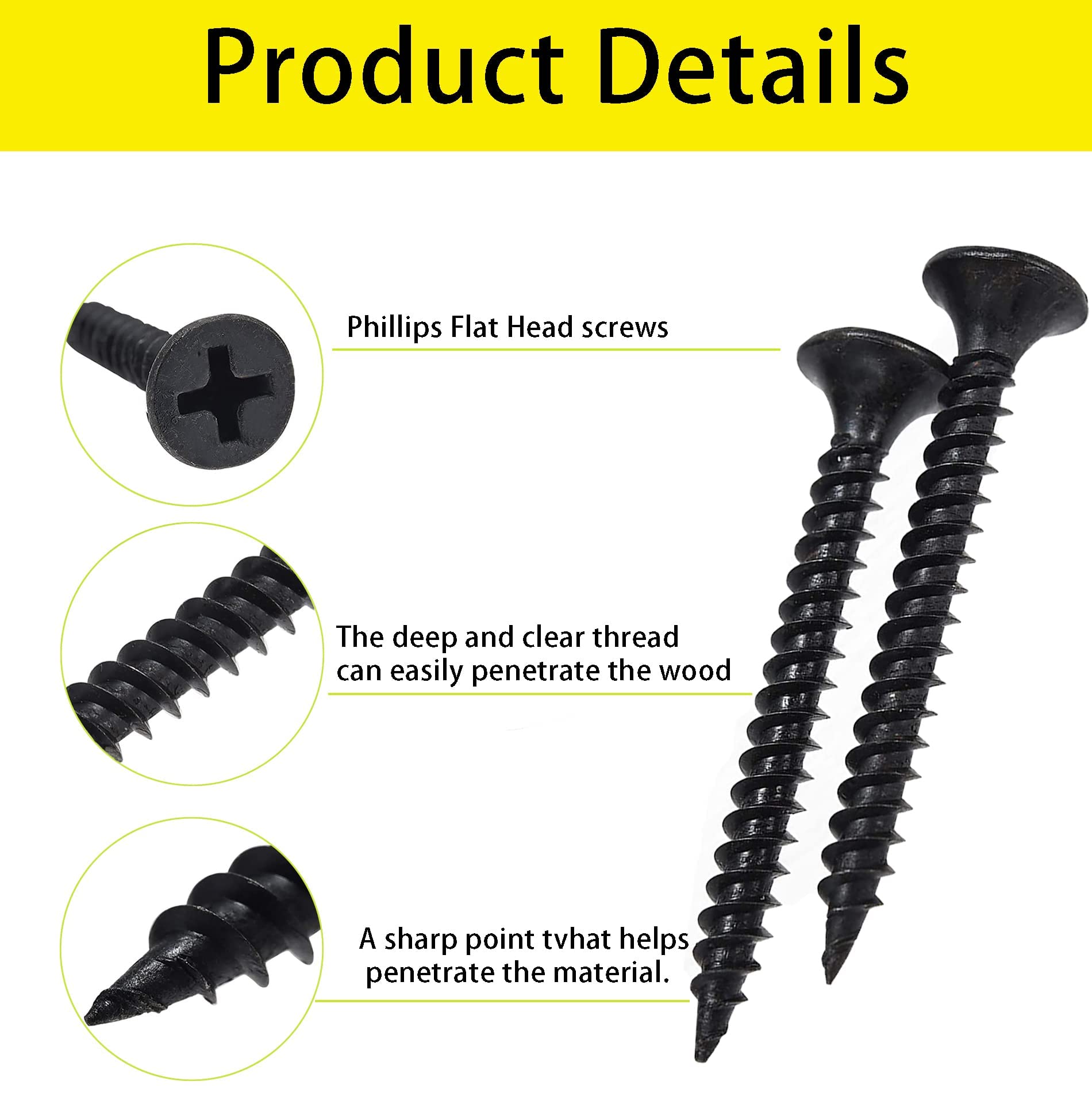 LERNOU M3 Assortment Kit, Philips Flat Wood Screws Set, Short Cabinet Screws,Small Screws Fasteners, 400pcs Screws and 20Pcs Screw Anchors