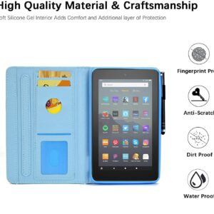 BYCeKe Fire 7 Tablet Case (9th/7th/5th Generation, 2019/2017/2015 Release), PU Leather Stand Cover Case with Auto Wake/Sleep, Not Fit All-New Fire 7 Tablet 12th Gen 2022 Release, Butterfly