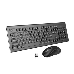 wireless keyboard and mouse combo, 2.4g full-sized ergonomic keyboard mouse wireless,3 dpi adjustable cordless usb keyboard and mouse,full numpad,quiet click for computer/laptop/windows/mac