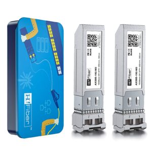 2 Pack 10Gb Multimode Module with 5m OM3 LC to LC Fiber Cable, 10GBase-SR SFP+ LC Transceiver Compatible for Cisco SFP-10G-SR, Meraki, Ubiquiti UF-MM-10G, Mikrotik, Netgear,D-Link,TP-Link and More